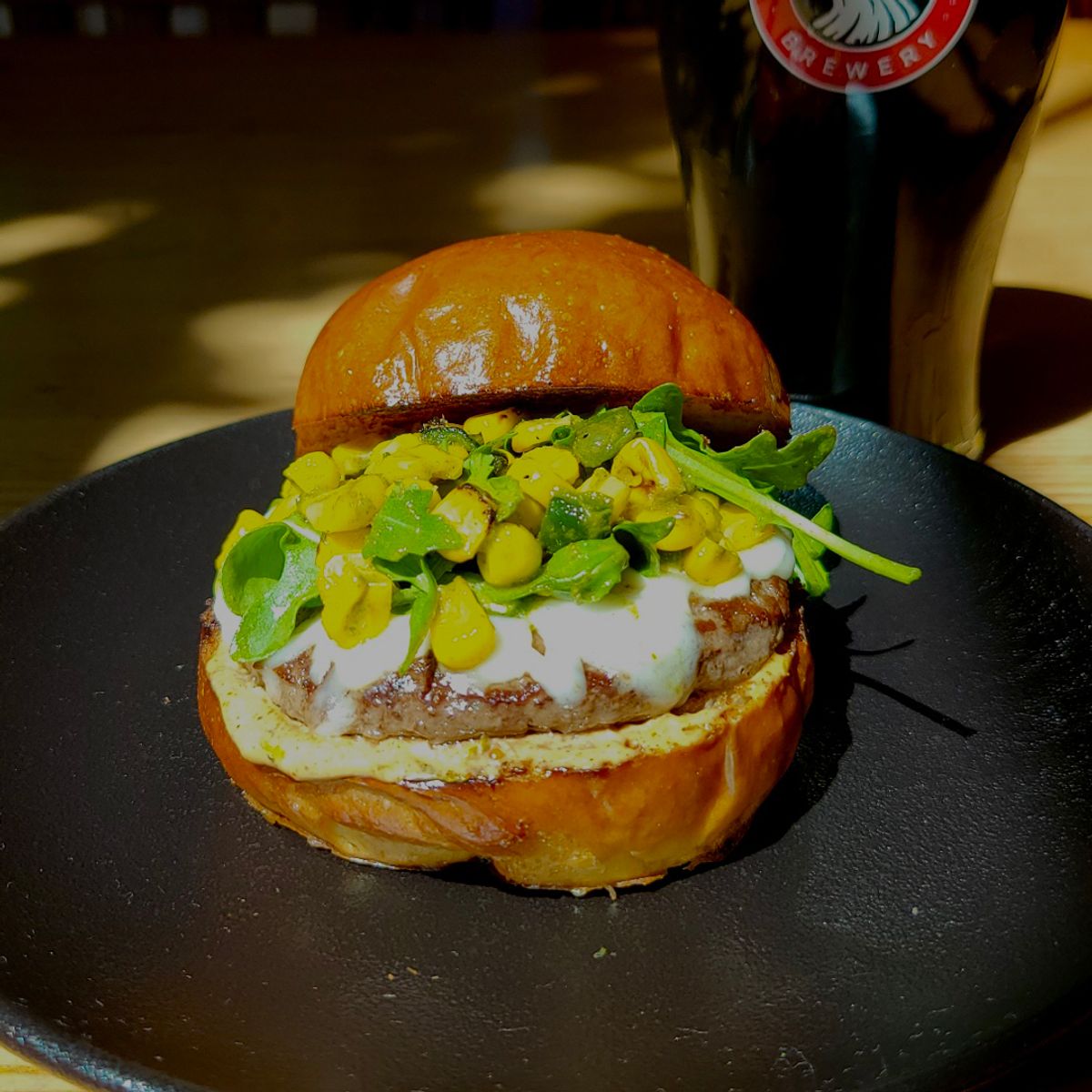 Elote Burger at Deschutes Brewery & Public House in Portland, OR ...