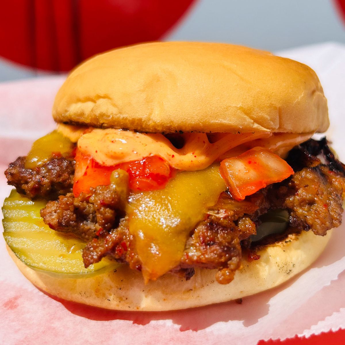 KOREAN HULK— Kalbi smash burger at Wow Cow in Tigard, OR - Every day ...