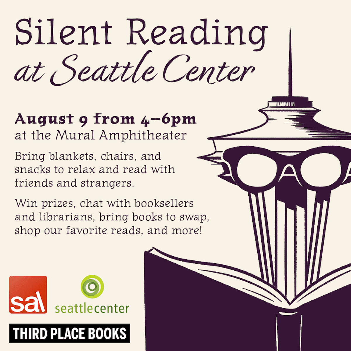 Silent Reading at Seattle Center at Mural Amphitheatre in Seattle, WA ...