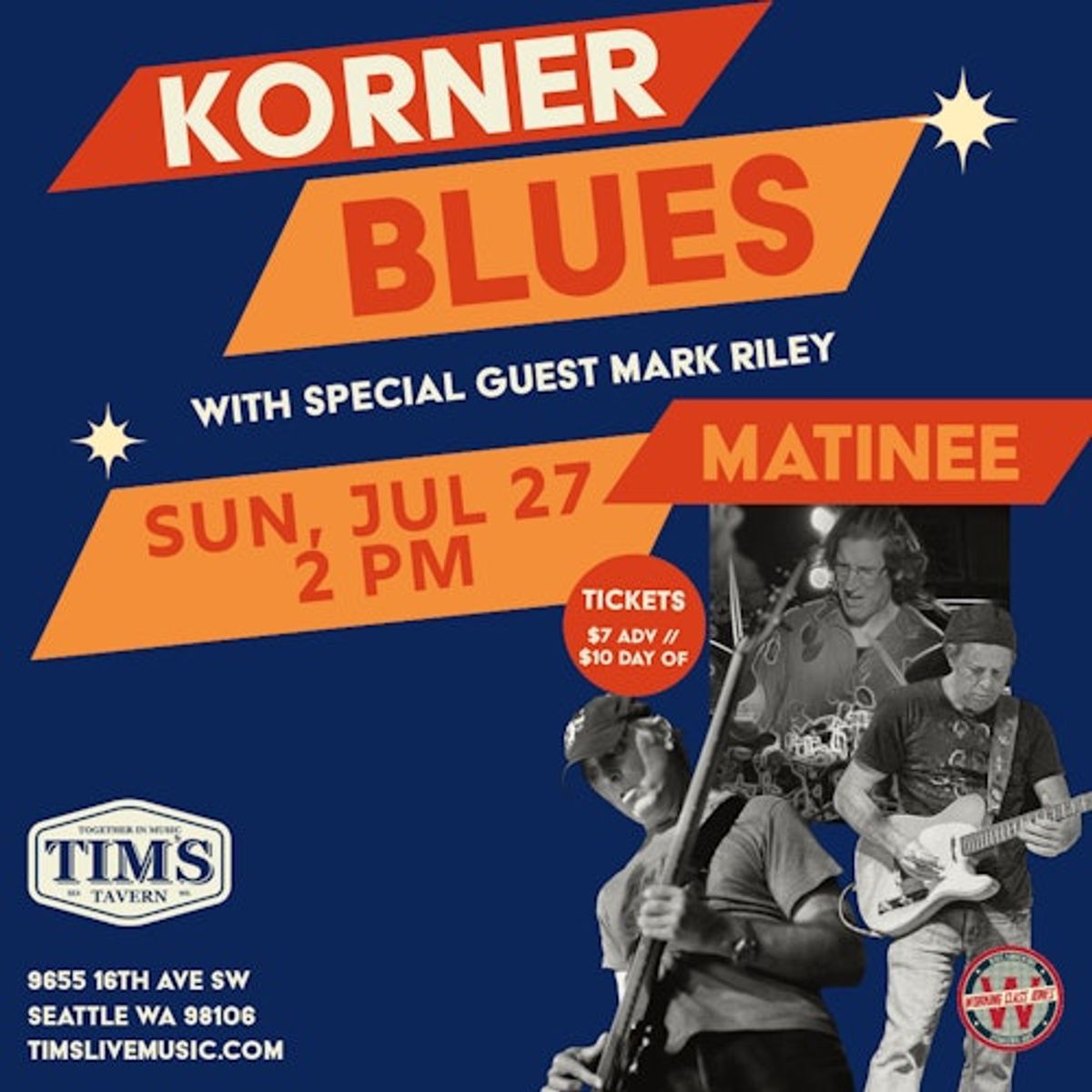 Blues Afternoon w/ Korner Blues and special guest Mark Riley at Tim's ...
