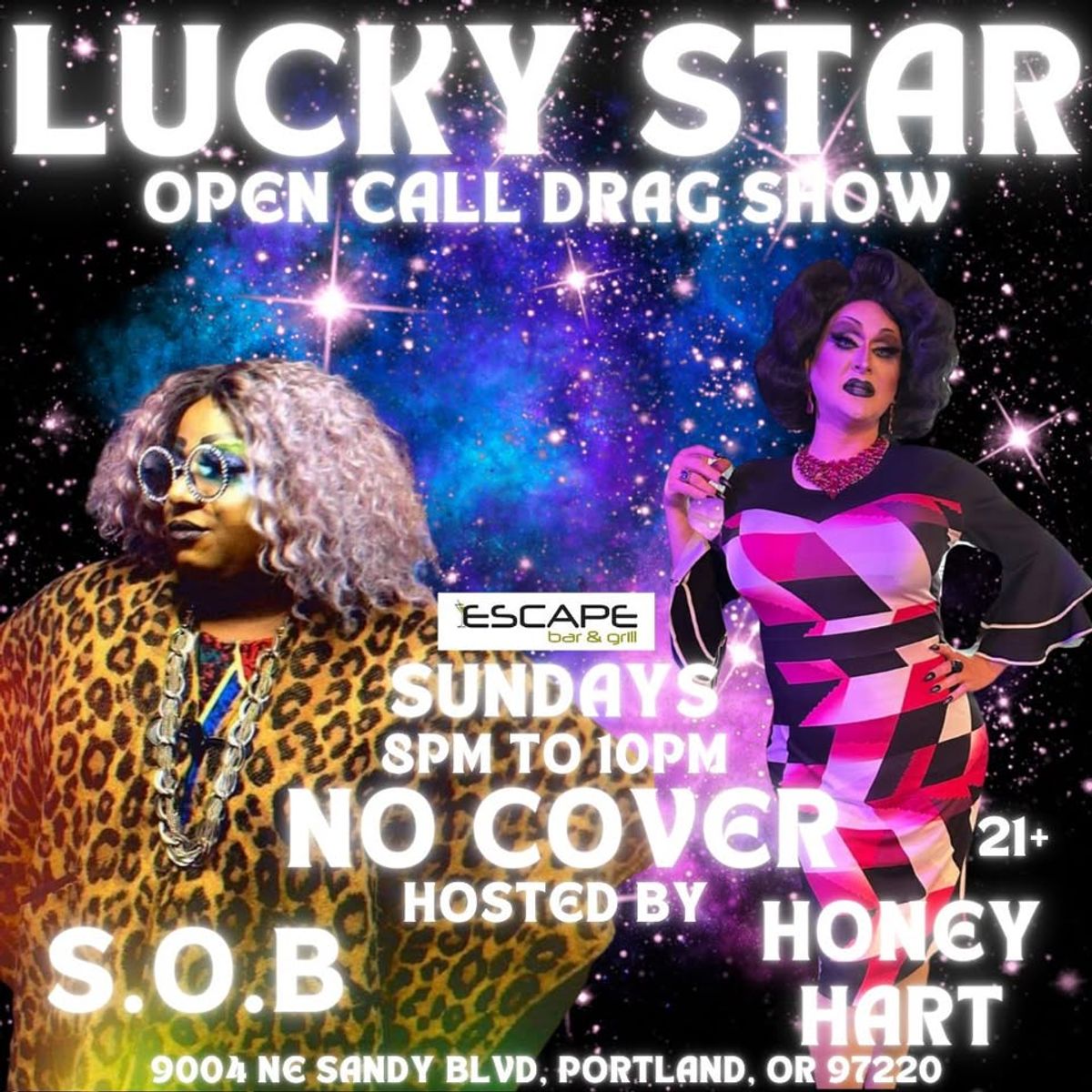 Lucky Star Open Call Drag Show at Escape Bar & Grill in Portland, OR ...