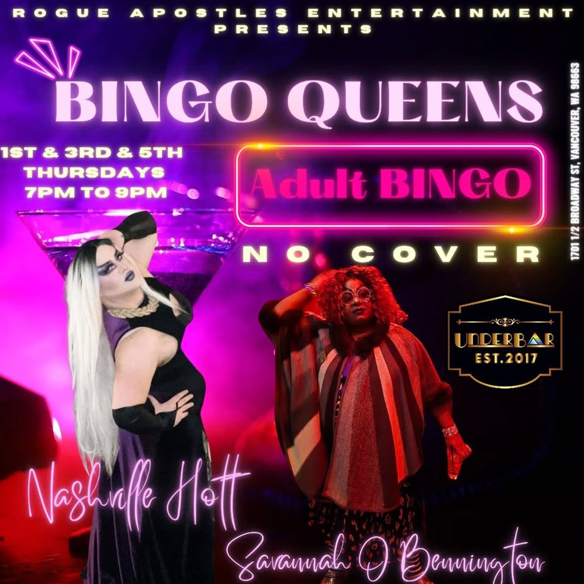BINGO Queens Adult Drag BINGO Night YMCA Fundraiser Edition at UnderBar in Vancouver, WA ...