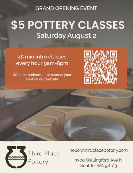 Grand Grand Opening Event at Third Place Pottery in Seattle , WA ...