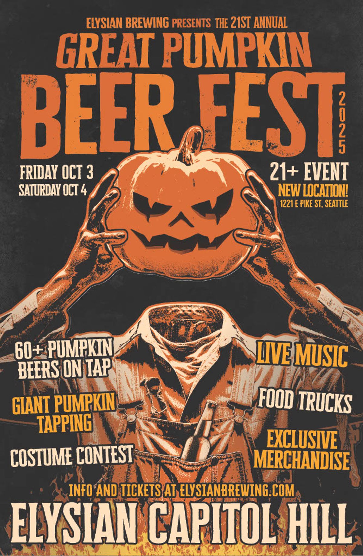 21st Annual Great Pumpkin Beer Festival at Elysian Brewing Company in Seattle, WA - Every day ...