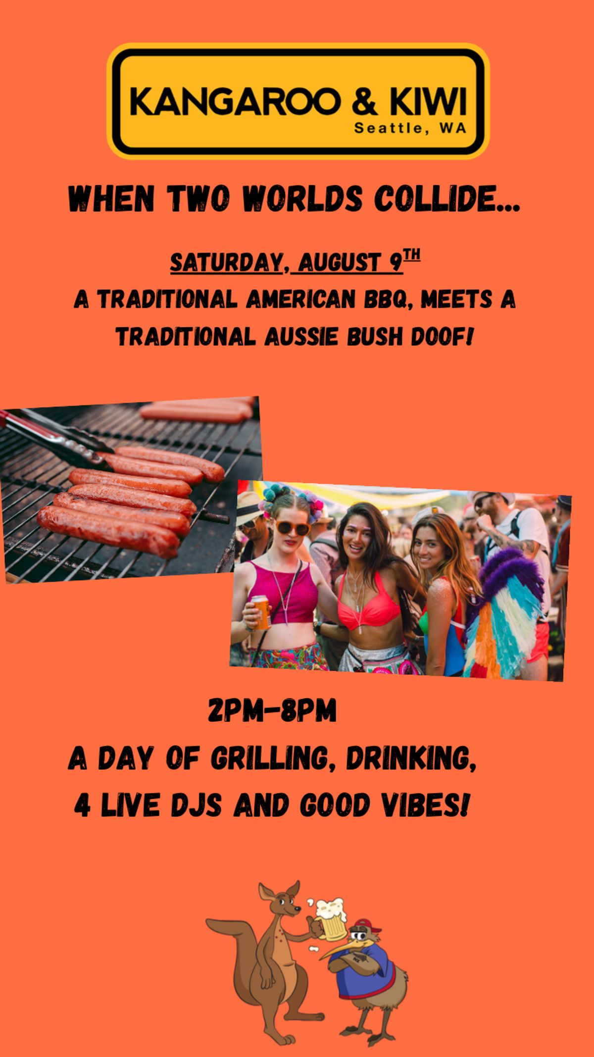 Aussie Bush Doof at Kangaroo & Kiwi in Seattle, WA - Saturday, August 9 ...