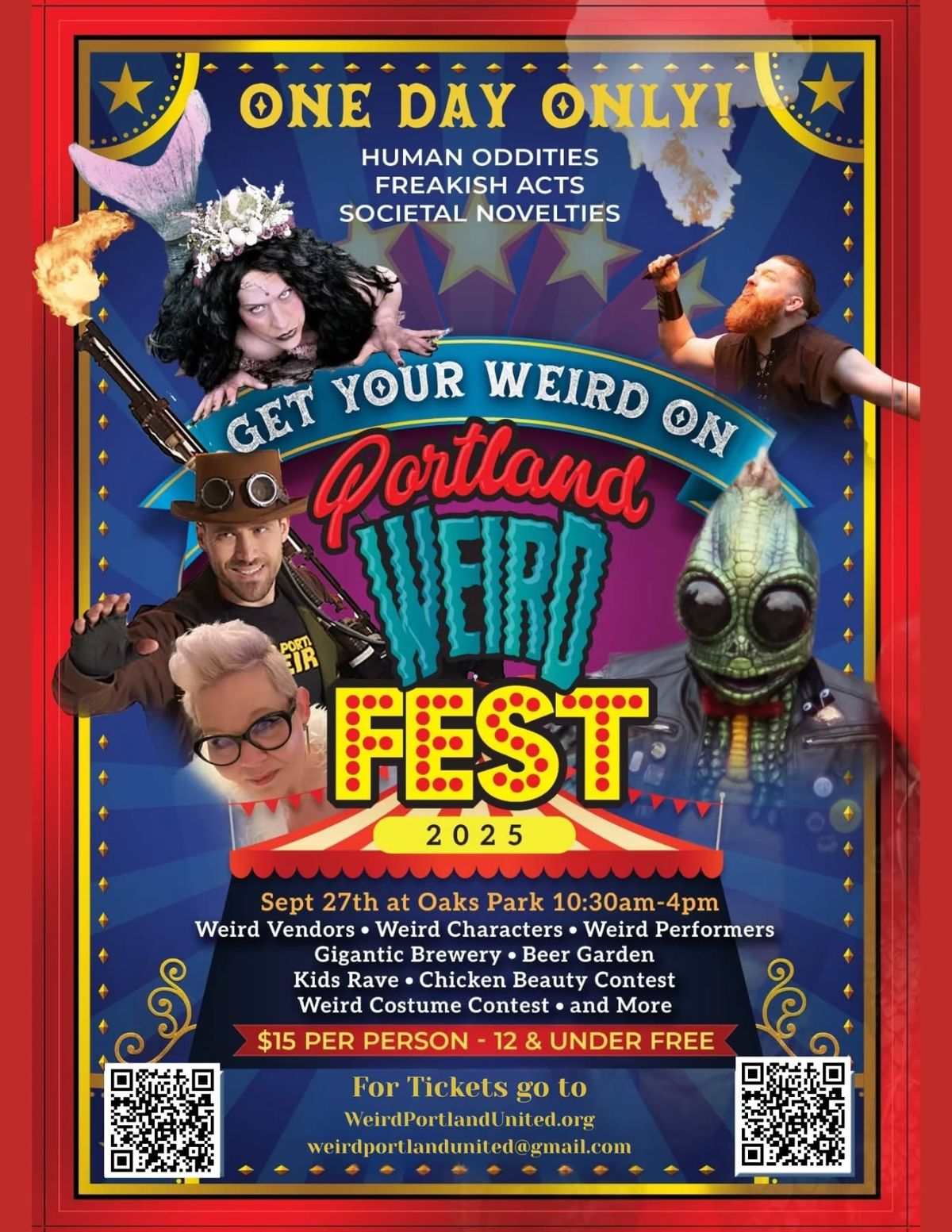Portland Weird Fest at Oaks Amusement Park in Portland, OR - Saturday ...