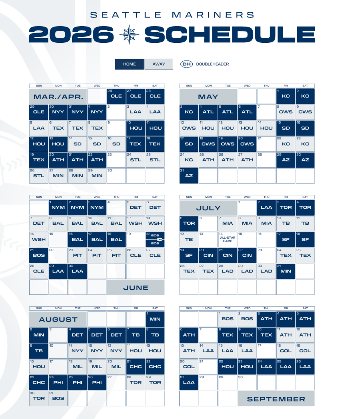 Seattle Mariners 2026 Home Games at T-Mobile Park in Seattle, WA ...