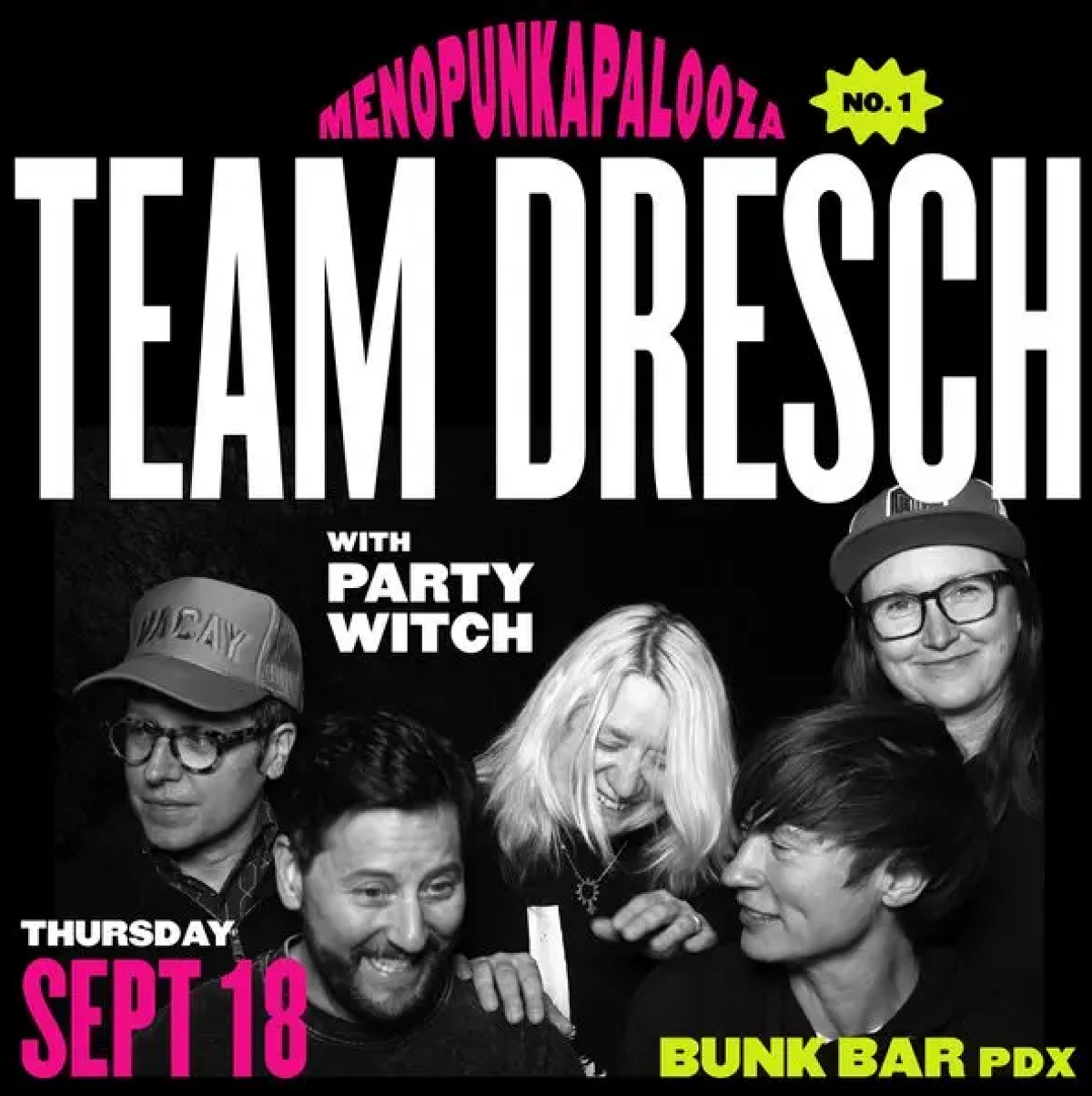 Team Dresch w/ Party Witch - MENOPALOOZA #1 at Bunk Bar in Portland, OR - Thursday, September 18 ...