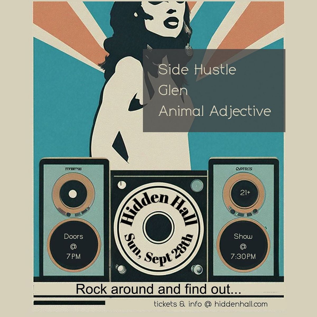 Side Hustle w/ Glen, Animal Adjective at Hidden Hall in Seattle, WA ...