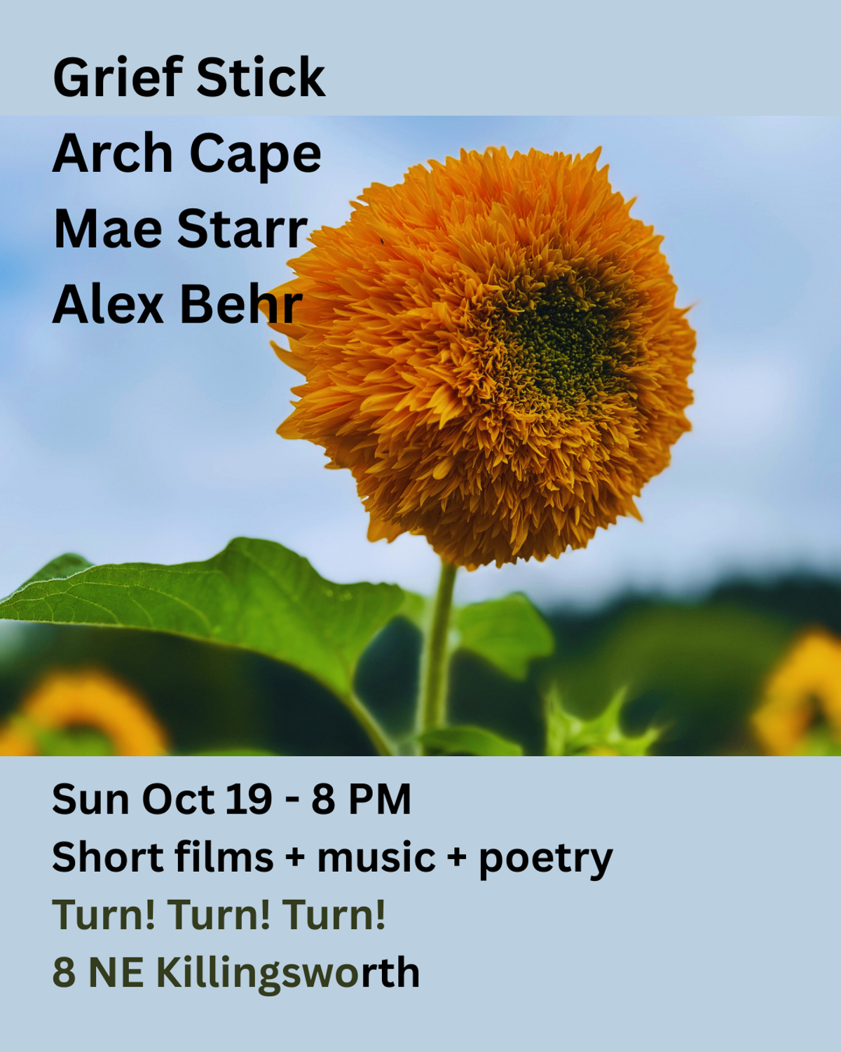 Grief Stick, Arch Cape, Mae Starr, Alex Behr - Film, Music, and Poems ...