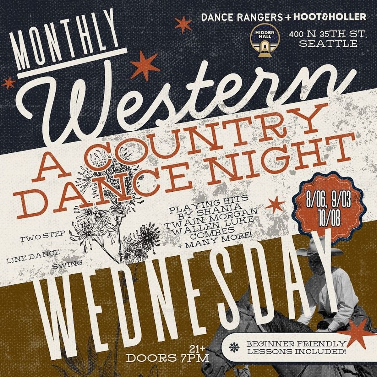 WESTERN WEDNESDAY: Country Dance Night at Hidden Hall in Seattle, WA ...