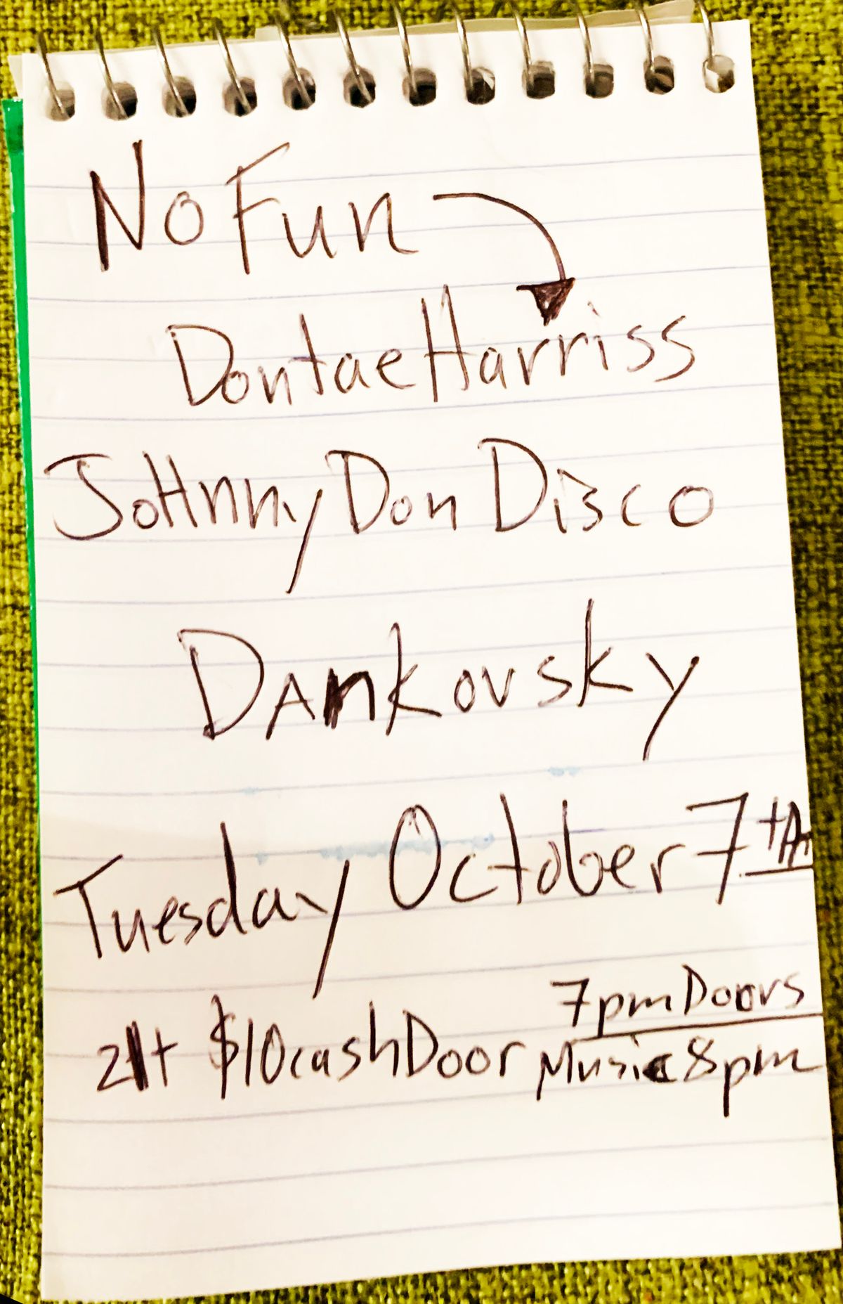 Dontae Harriss, Johnny don Disco, Dankovsky at No Fun in Portland ...