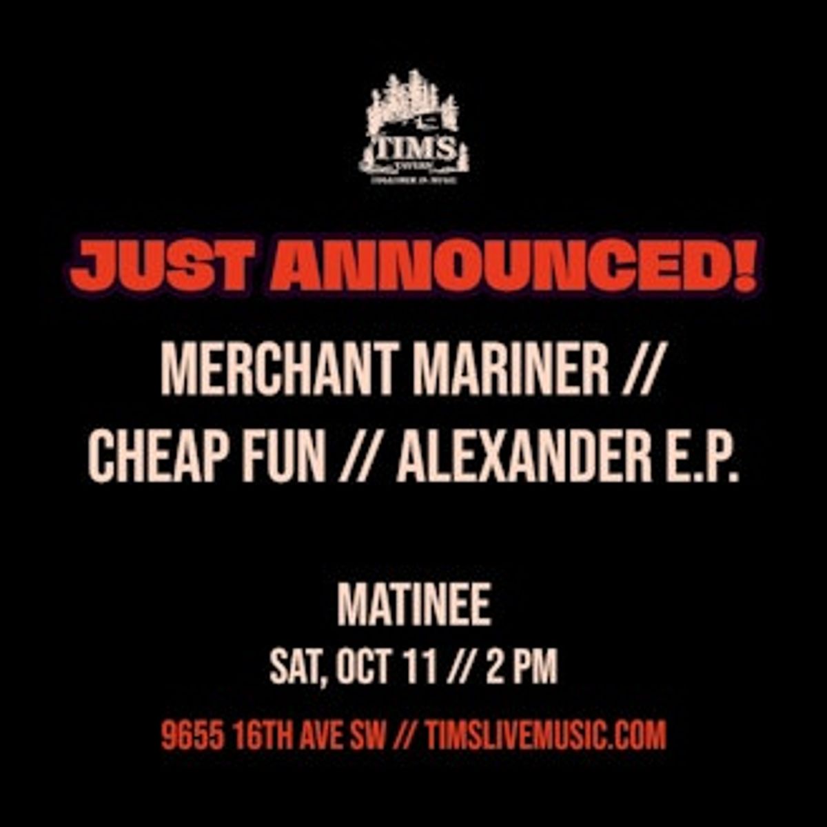 Merchant Mariner // Cheap Fun // Alexander E.P. at Tim's Tavern in ...