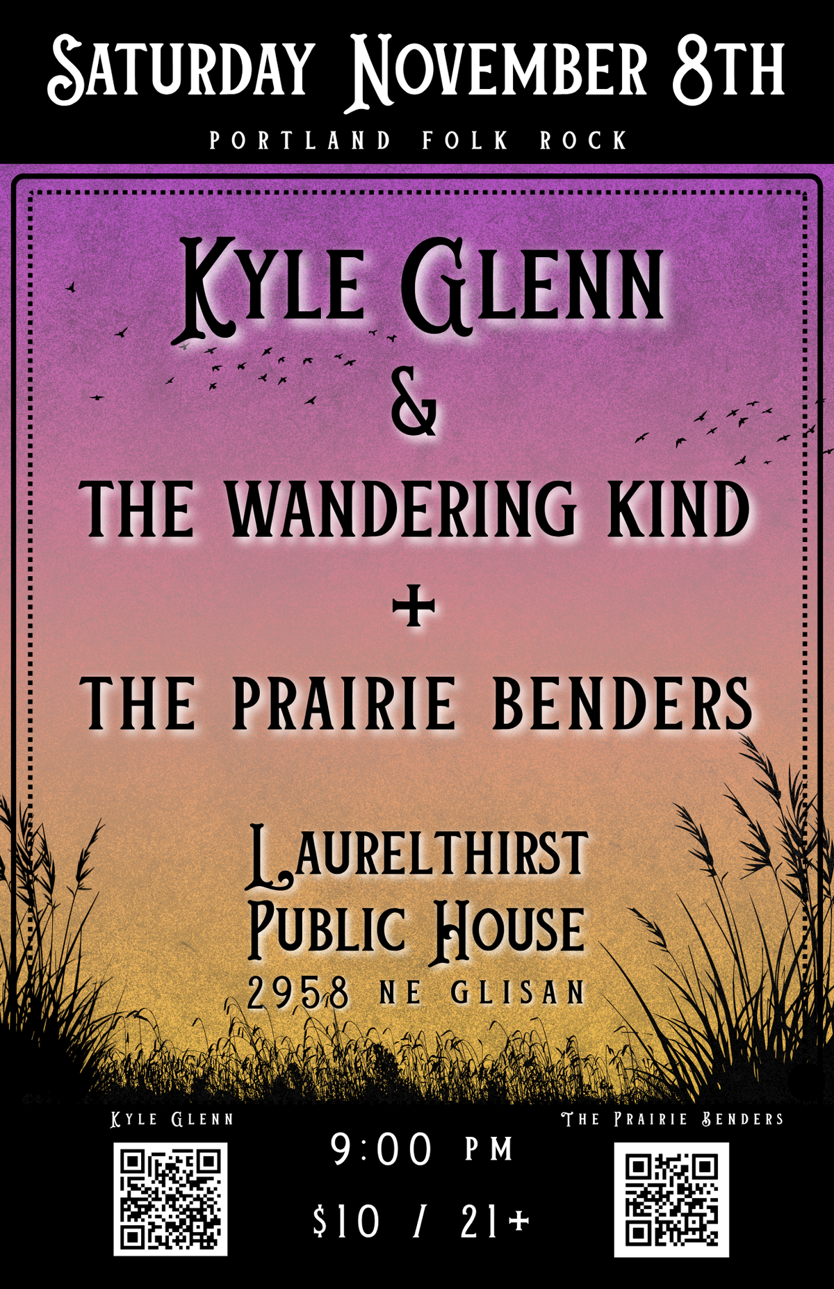 The Prairie Benders + Kyle Glenn & the Wandering Kind at LaurelThirst ...