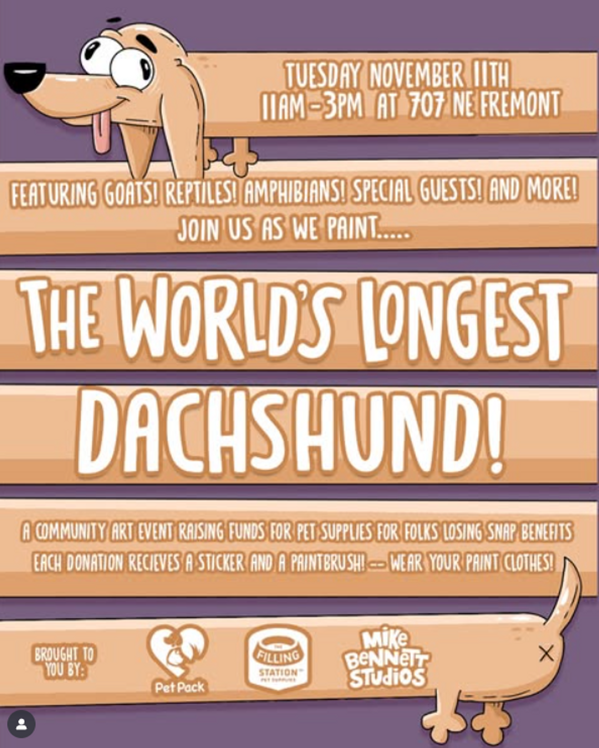 The World's Longest Dachshund at Mike Bennett Studios in Portland, OR ...