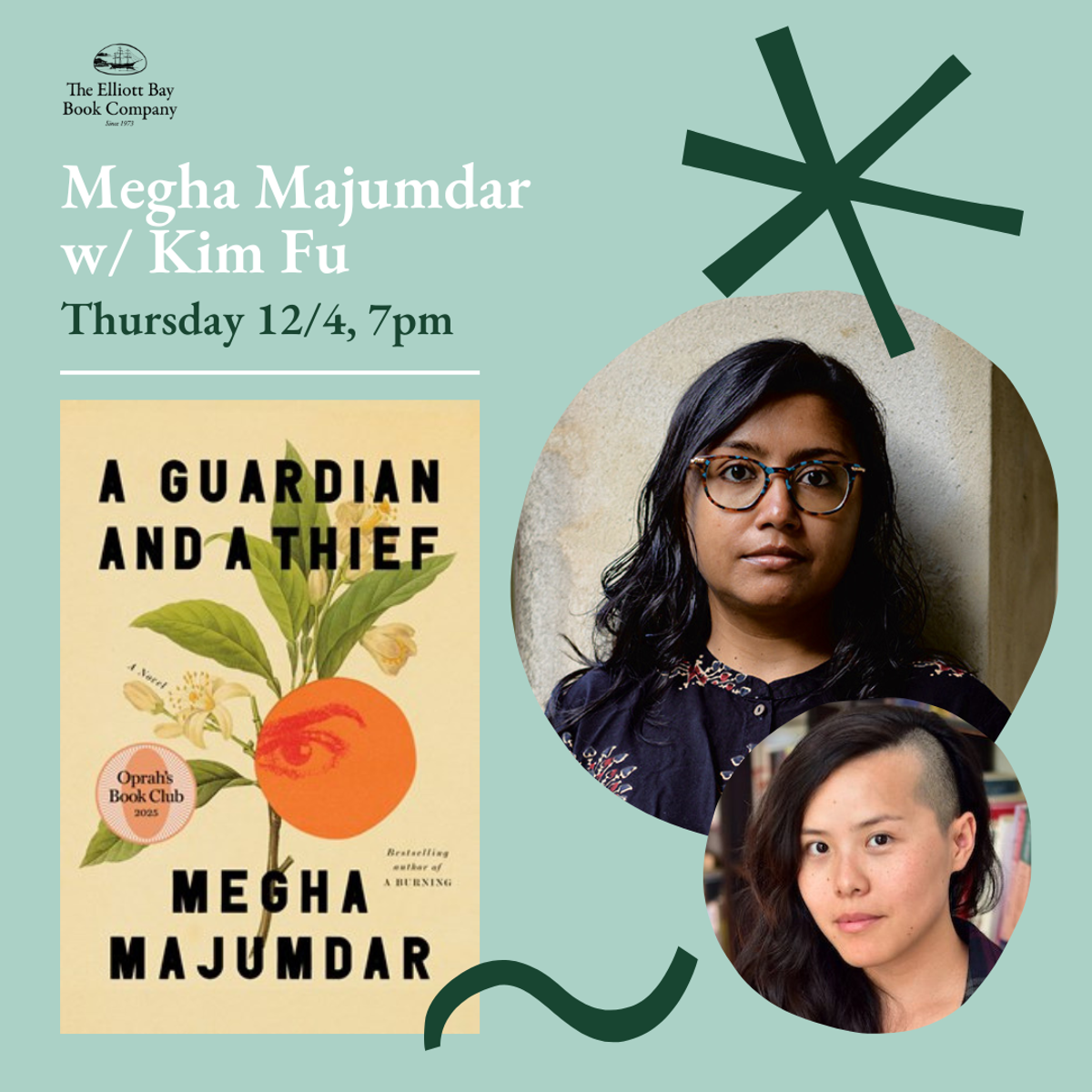 Megha Majumdar with Kim Fu at Elliott Bay Book Company in Seattle, WA ...