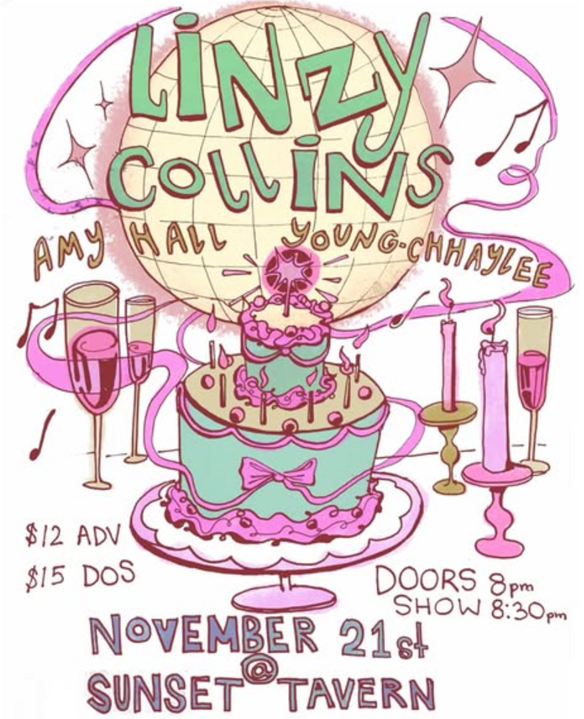 Linzy Collins, Young-Chhaylee, Amy Hall at Sunset Tavern in Seattle, WA ...