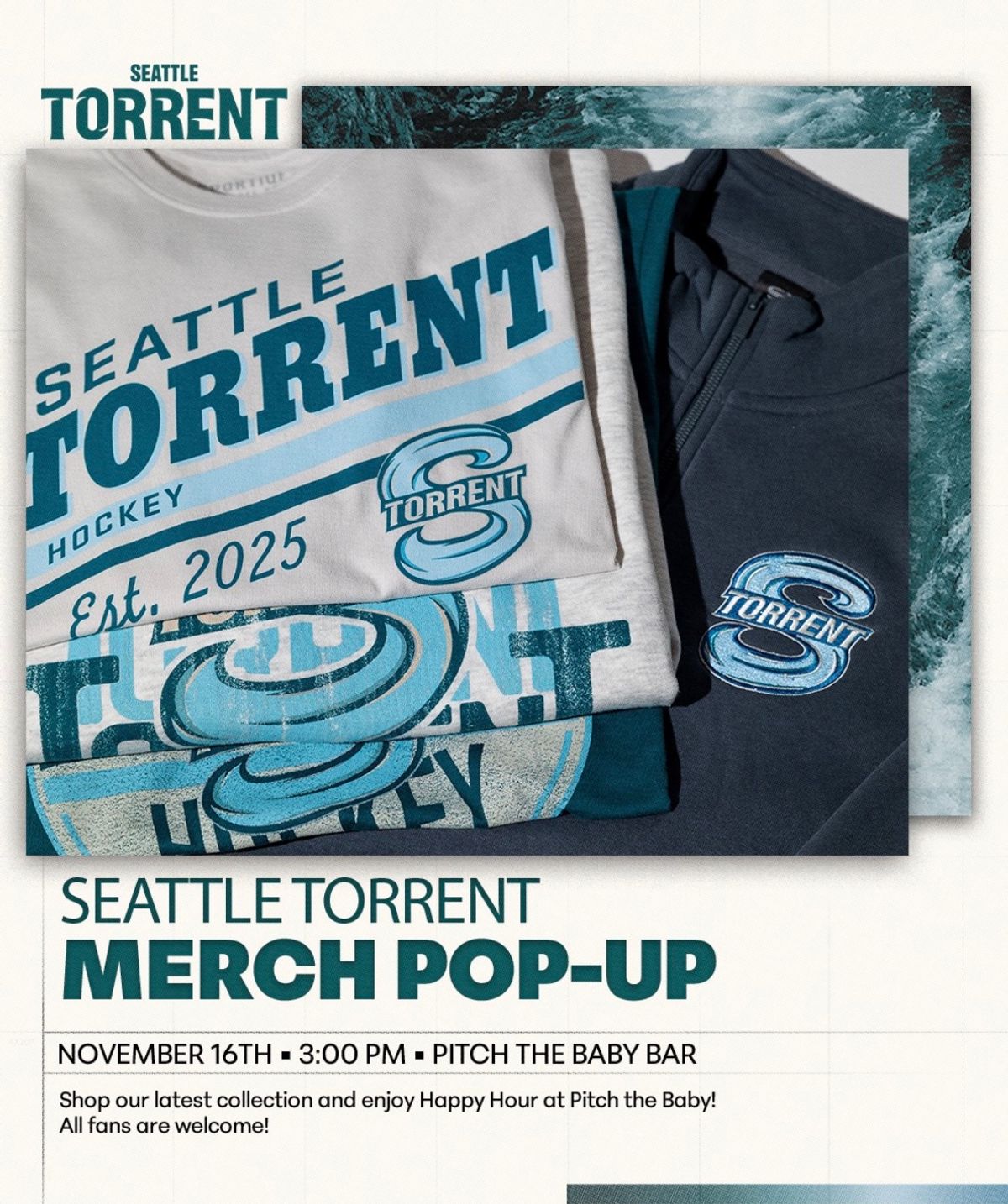 Seattle Torrent Merch Pop-Up at Pitch The Baby in Seattle, WA - Sunday ...