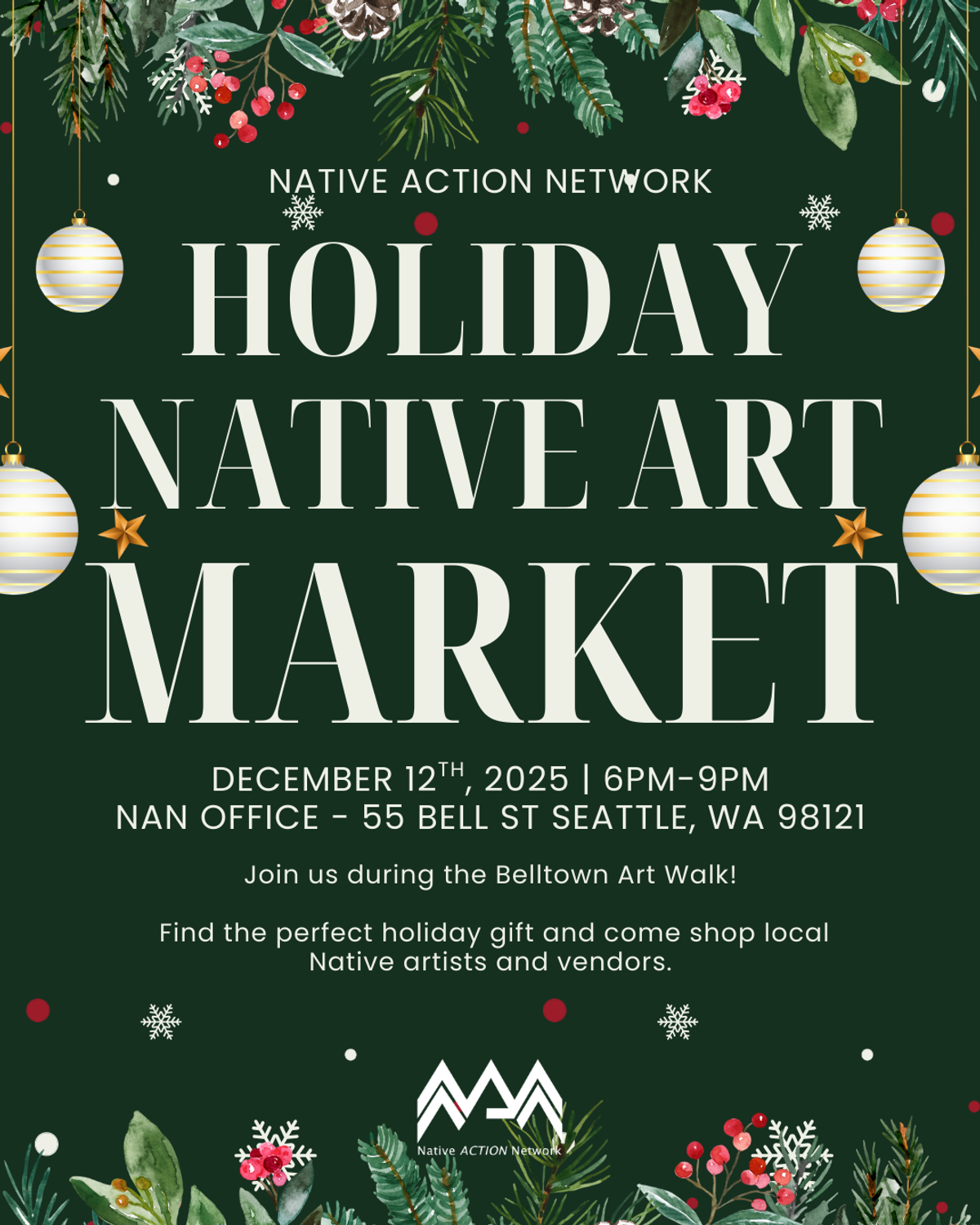 Holiday Native Art Market at the Belltown Art Walk at Native Action ...