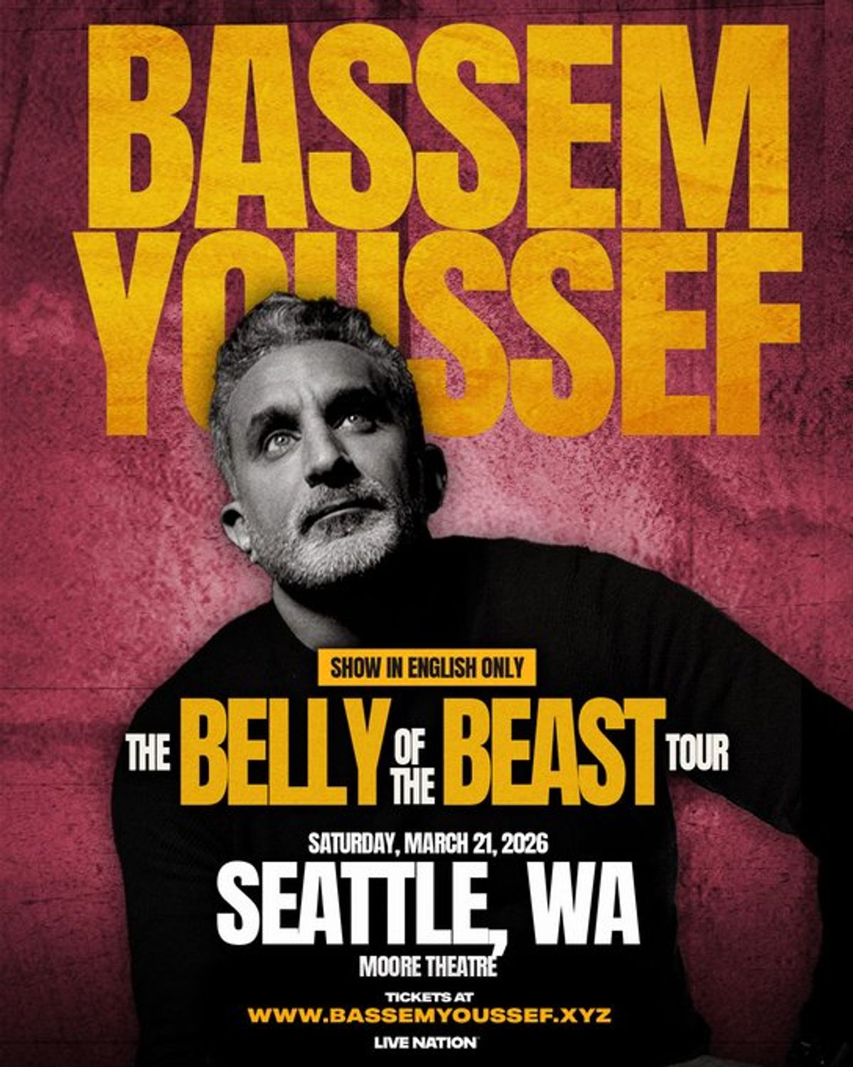 Bassem Youssef: The Belly of the Beast Tour at Moore Theatre in Seattle ...