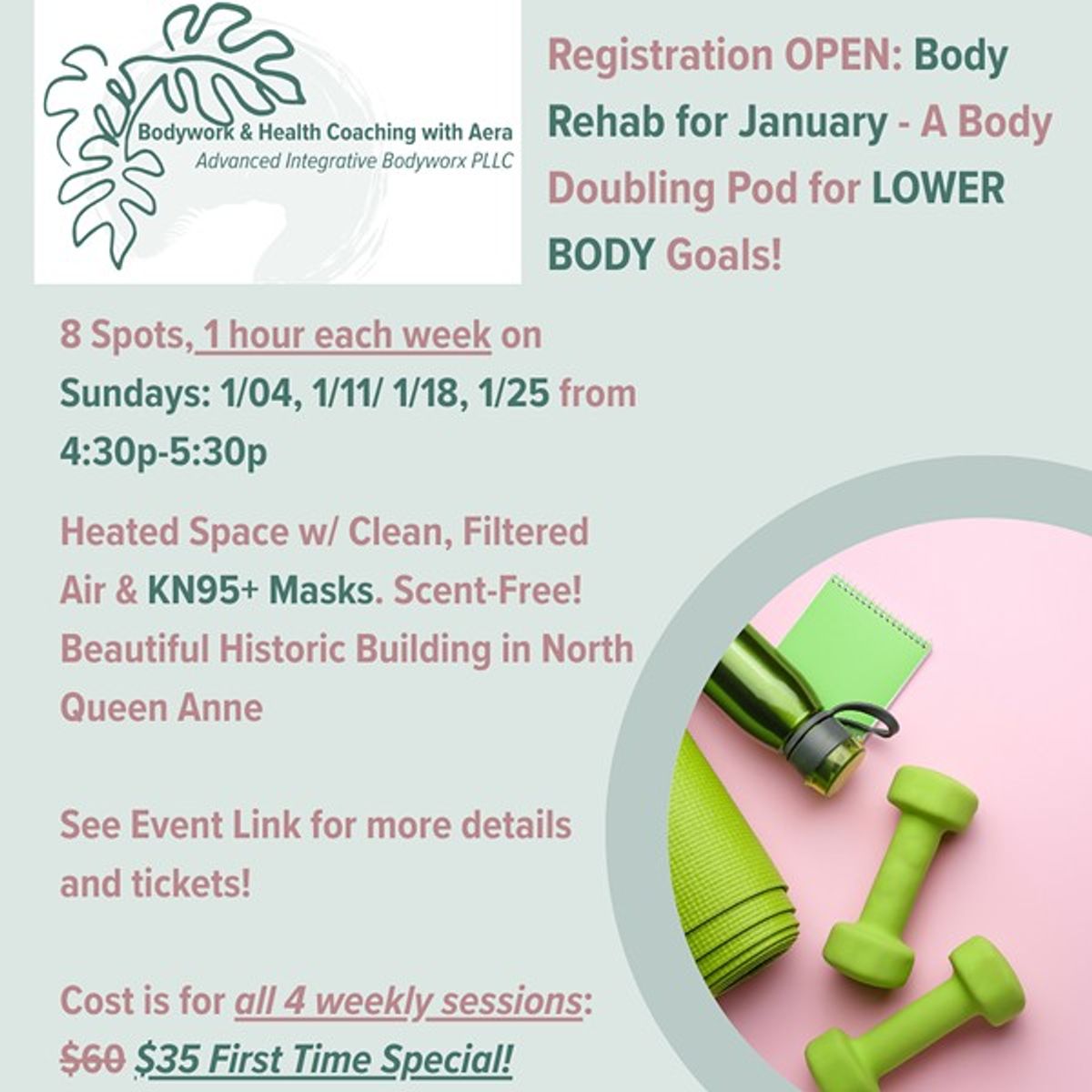 January Body Rehab - Body Doubling with Aera: Lower Body at Bodywork ...