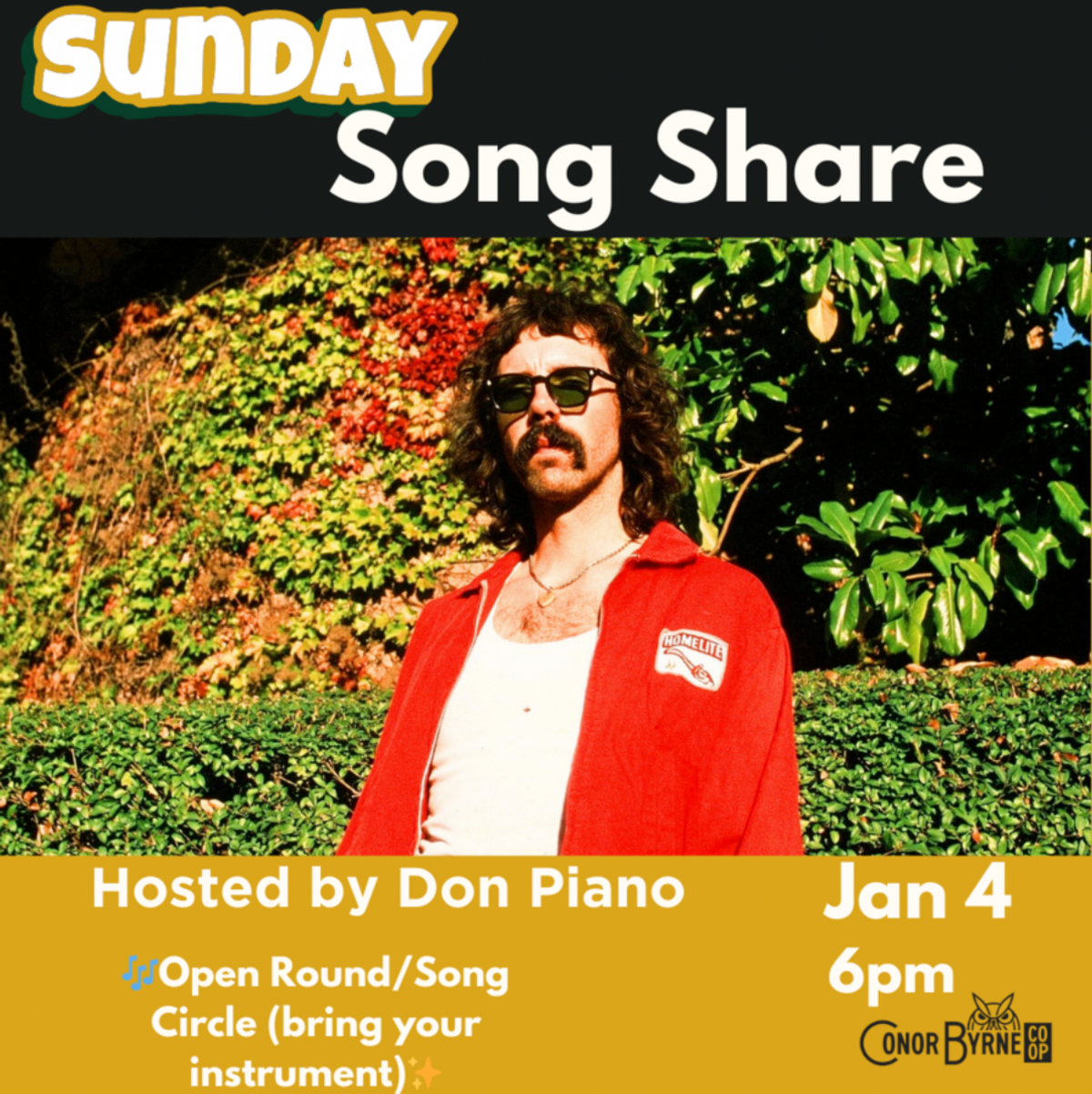 Sunday Song Share at Conor Byrne Co-op! Hosted by Don Piano at Conor ...
