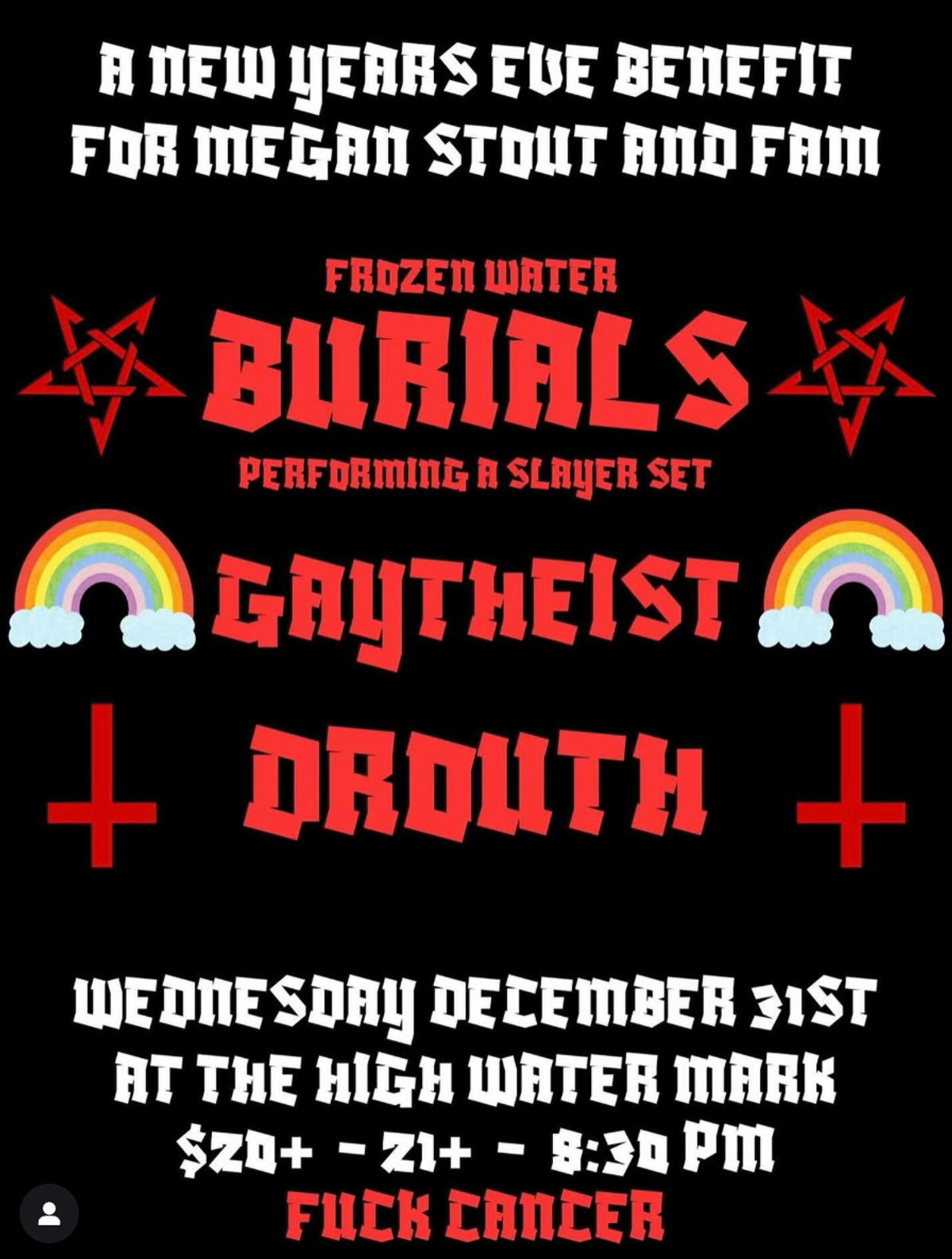 New Year's Eve Benefit for Megan Stout and Fam at High Water Mark in ...