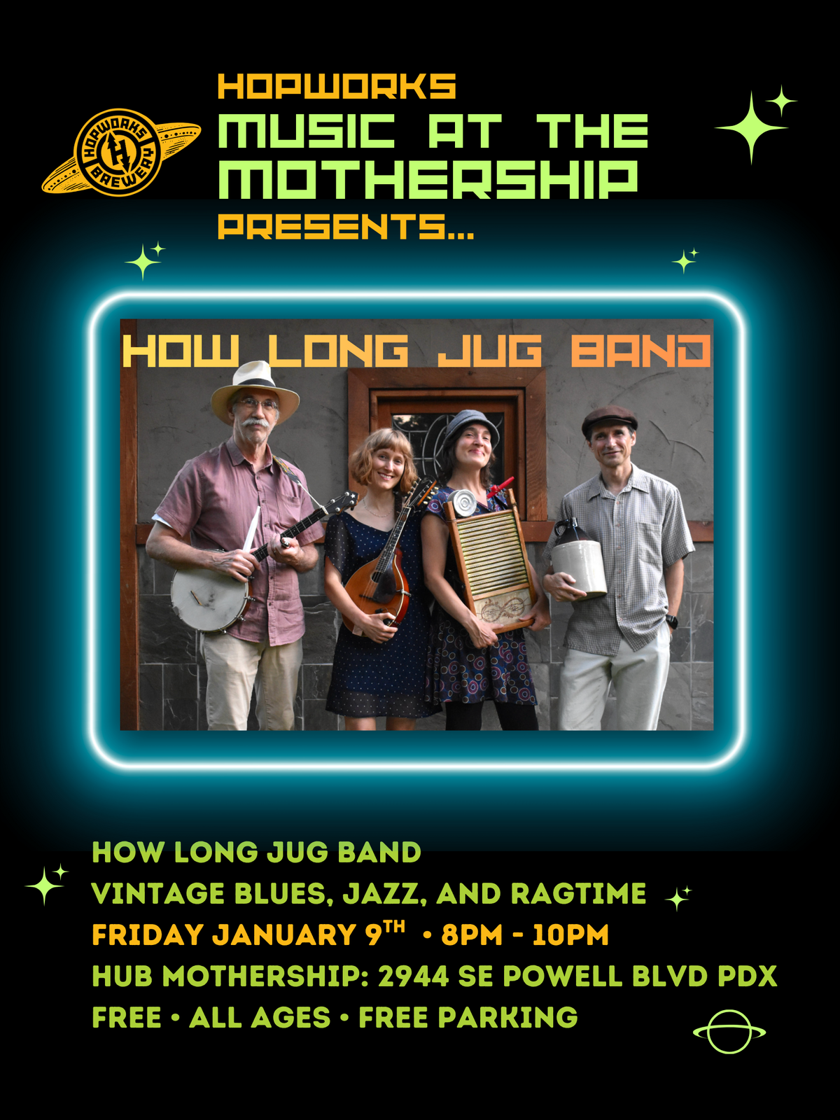 How Long Jug Band at Hopworks Brewery in Portland, OR - Friday, January ...