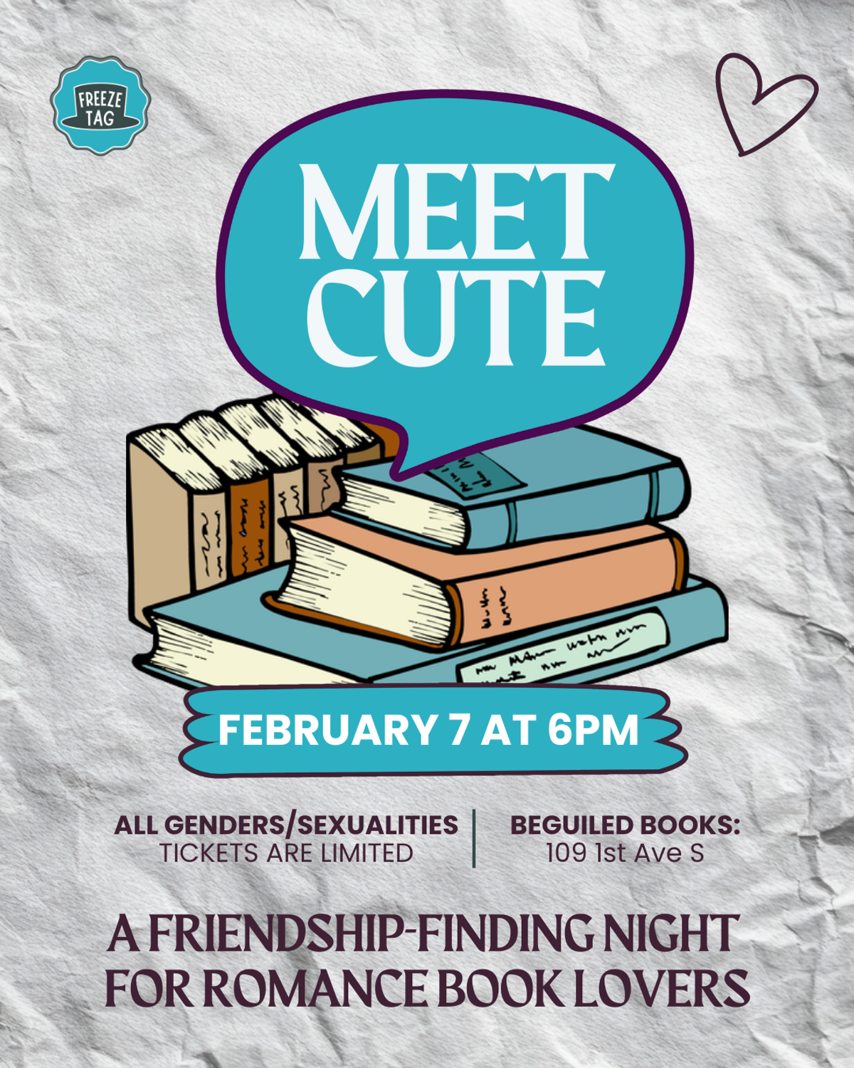 Meet Cute: Romance Book Lover Social at Beguiled Books in Seattle, WA ...