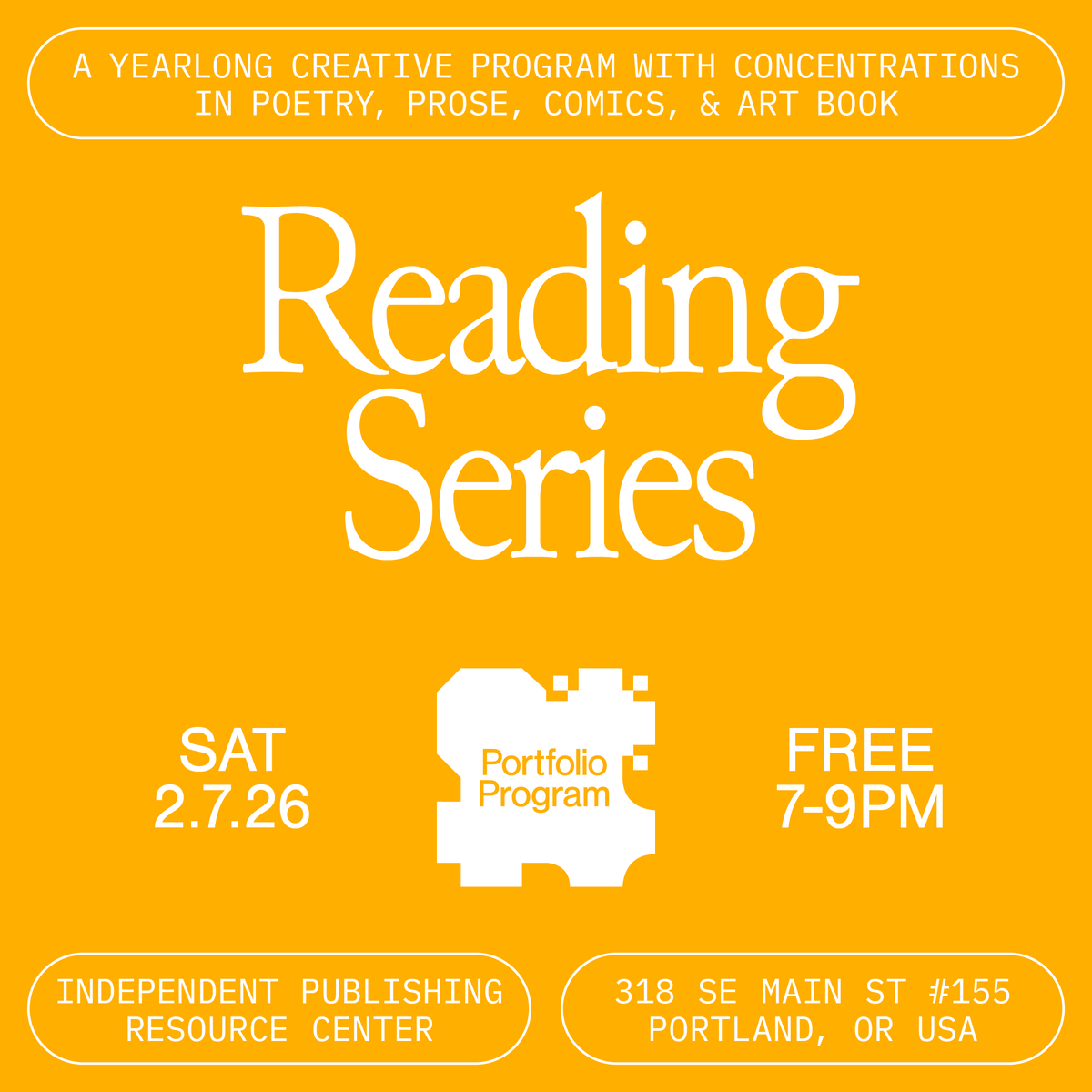 Portfolio Program Reading Series at Independent Publishing Resource ...