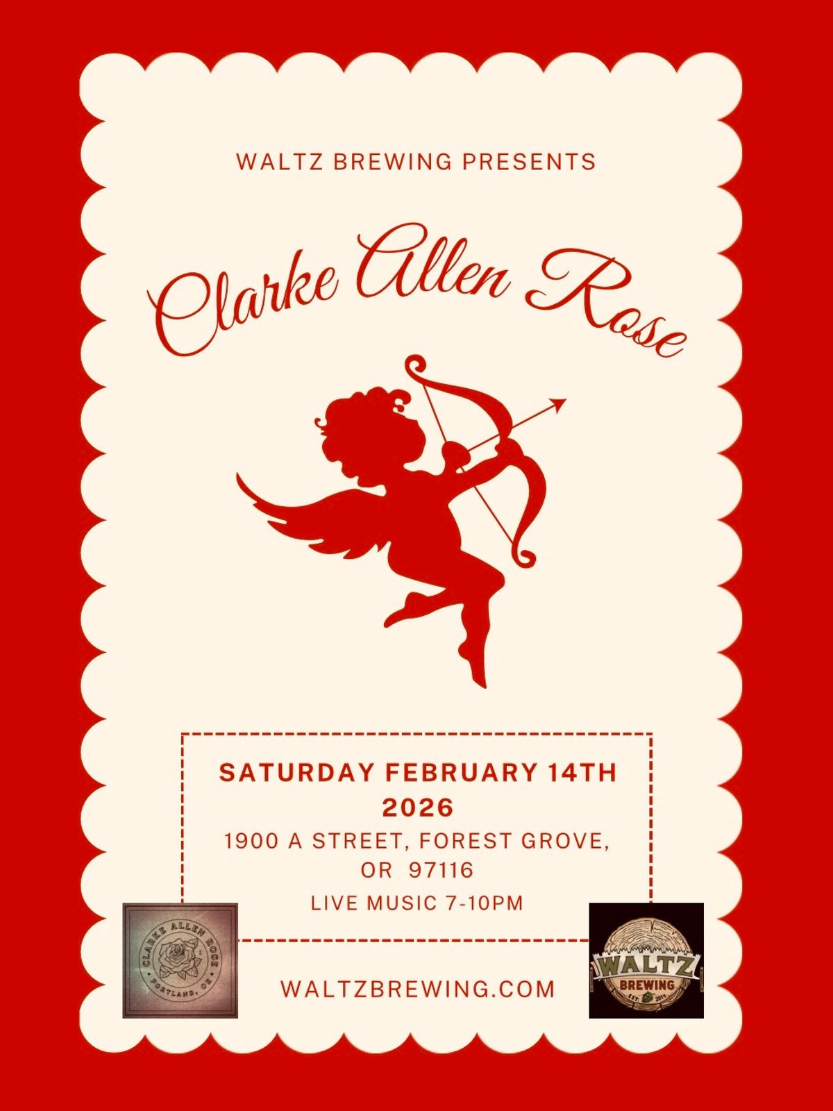 Valentine’s Day Concert with Clarke Allen Rose at Waltz Brewing in ...