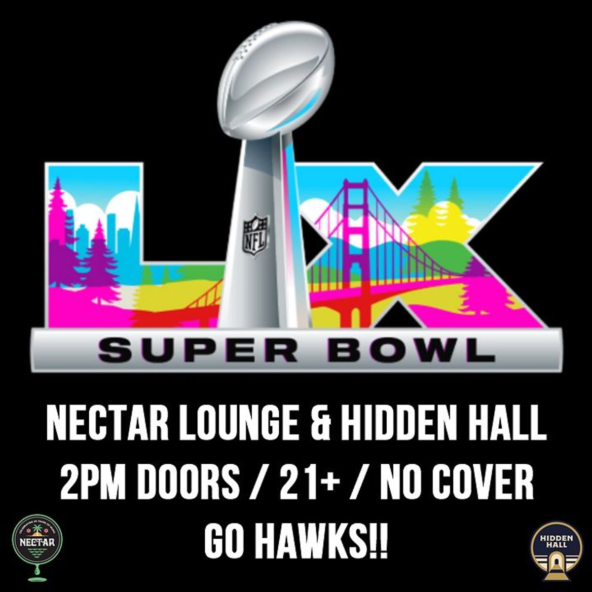 Super Bowl LX Watch Party at Hidden Hall in Seattle, WA - Sunday ...