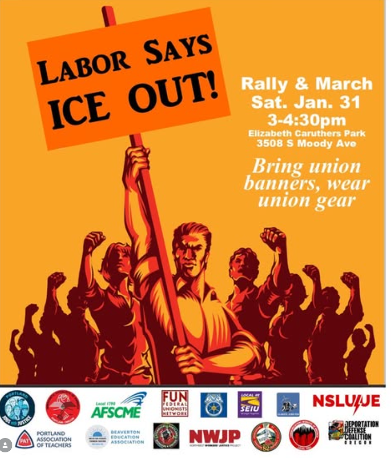 Labor Says ICE Out at Elizabeth Caruthers Park in Portland, OR ...