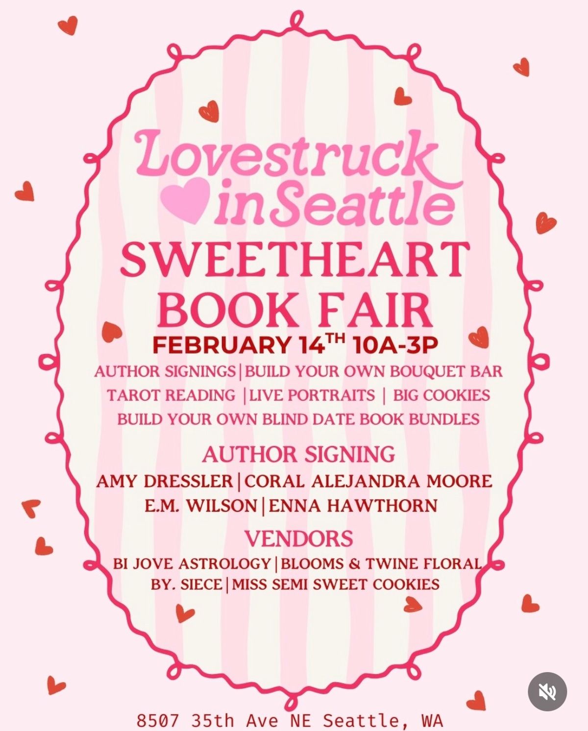 Sweetheart Book Fair at Lovestruck in Seattle in Seattle, WA - Saturday ...