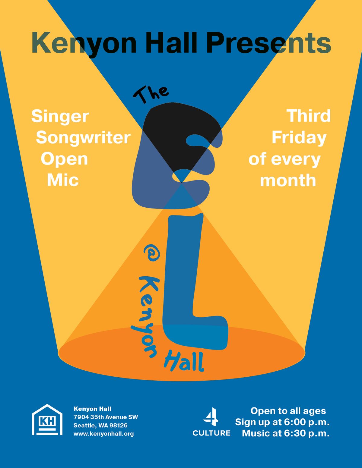 Kenyon Hall's Monthly Open Mic at Kenyon Hall in Seattle, WA - Third ...
