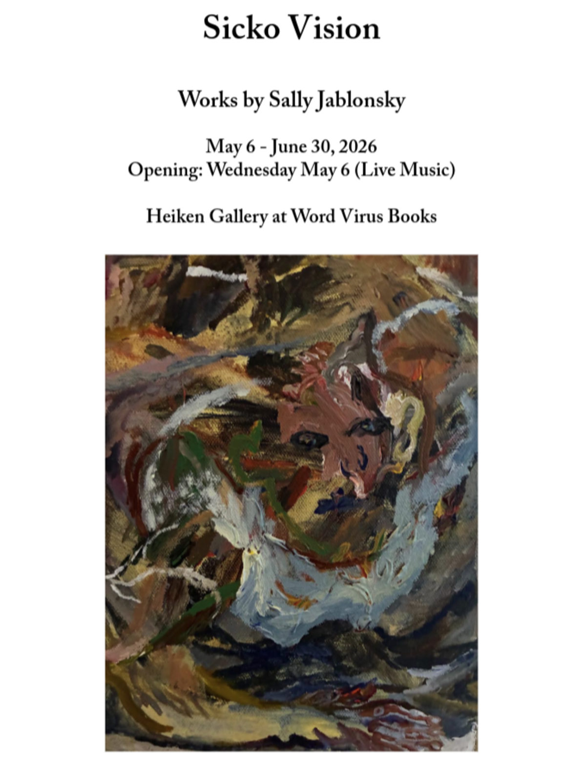 Sicko Vision: Works by Sally Jablonsky at Word Virus Books in Portland ...