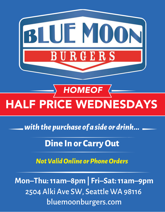 Half Price À La Carte Burger with Purchase of a Side or Drink at Blue ...