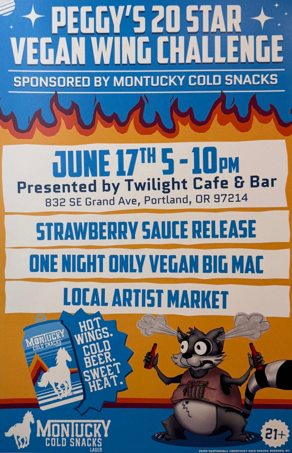 Peggy's 20 Star Vegan Wing Hot Sauce Challenge at Twilight Cafe and Bar ...