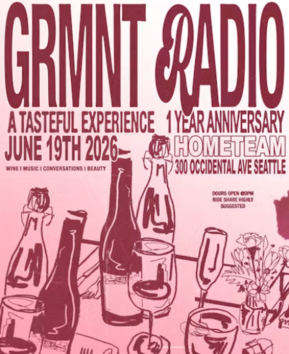 GRMNT RADIO Natural Wine Party at Hometeam Gallery in Seattle, WA ...