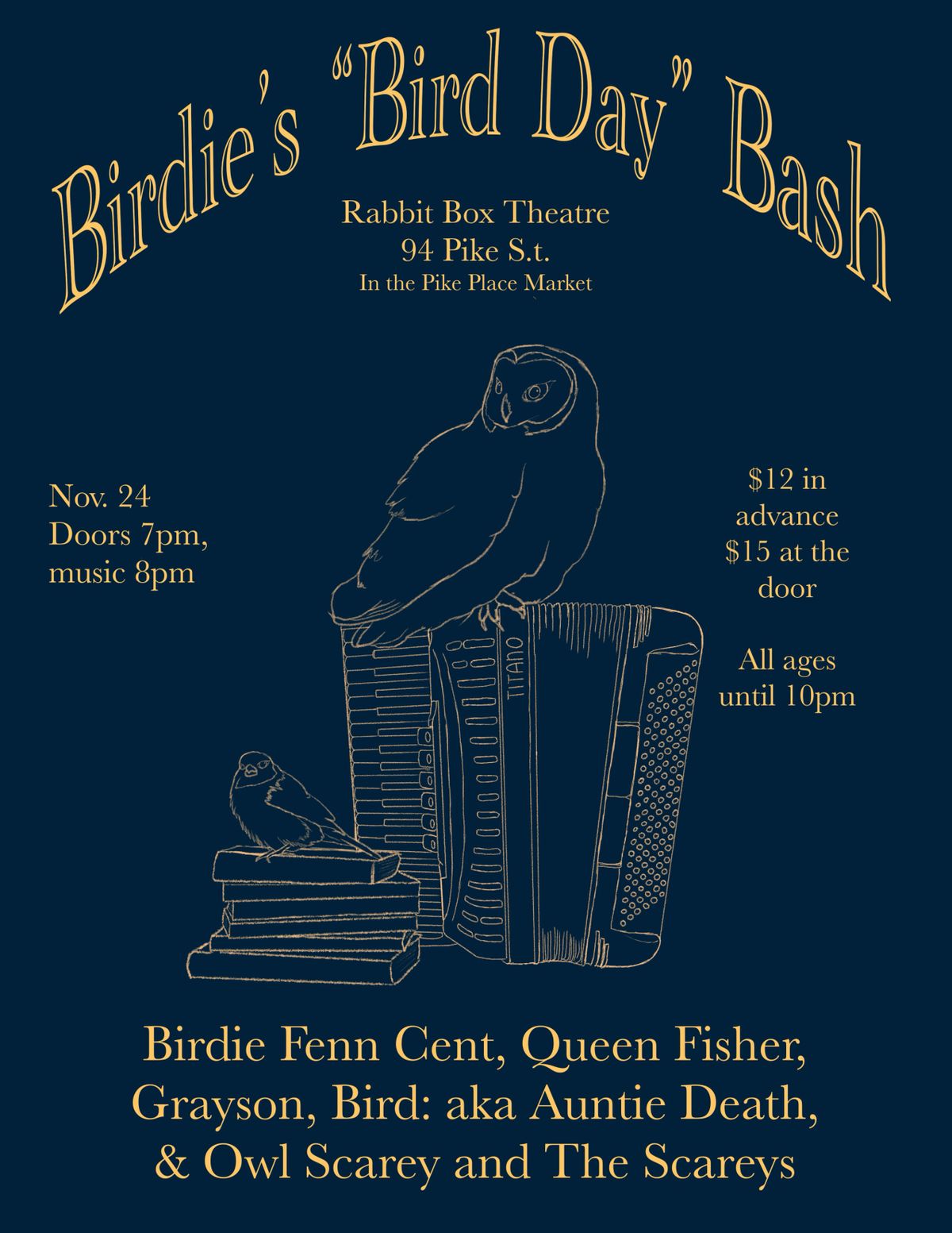 Birdie Fenn Cent's "Bird-Day " Bash at The Rabbit Box Theatre in ...