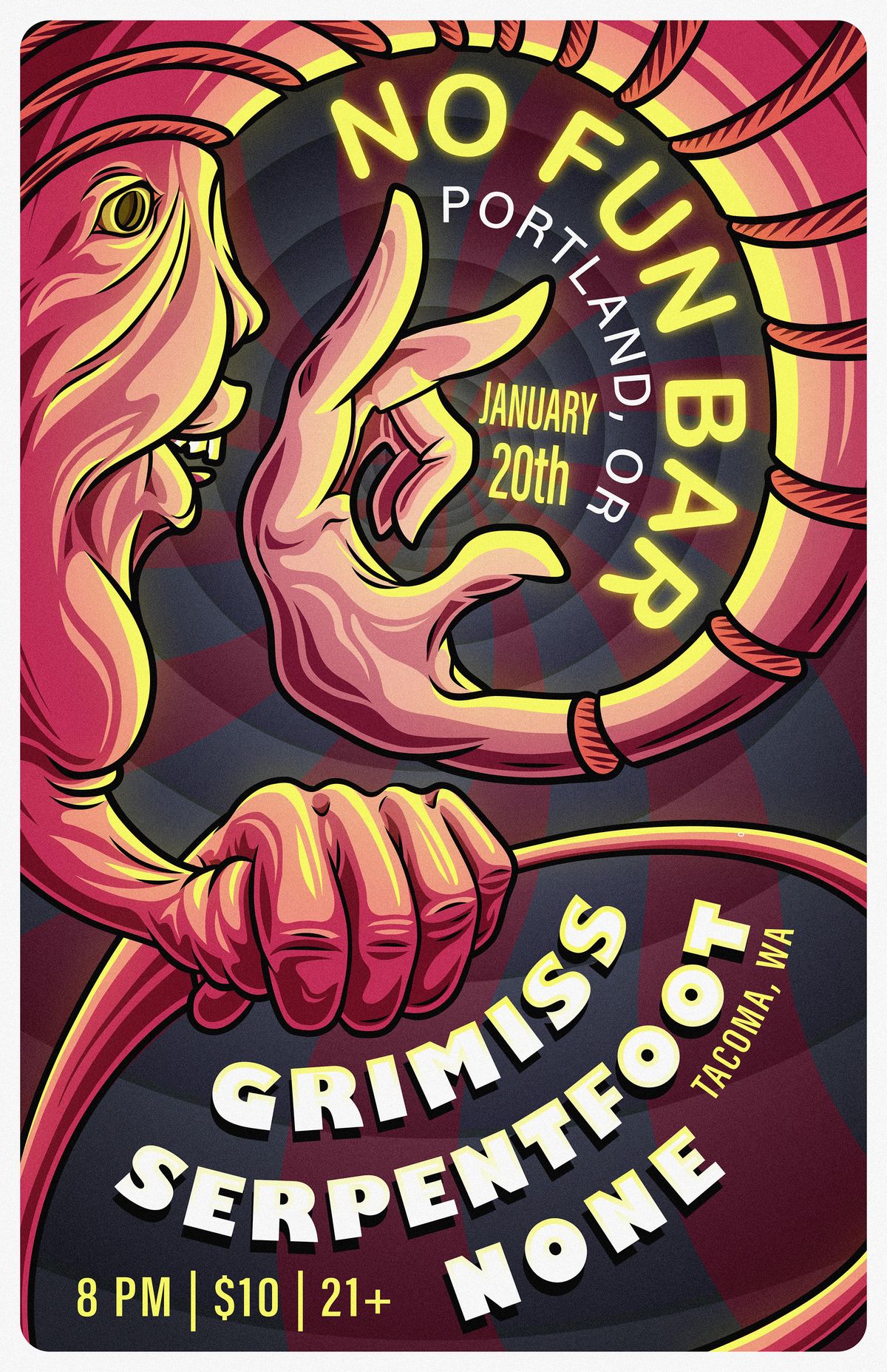 Grimiss, Serpentfoot, and NONE at No Fun in Portland, Oregon - Saturday ...