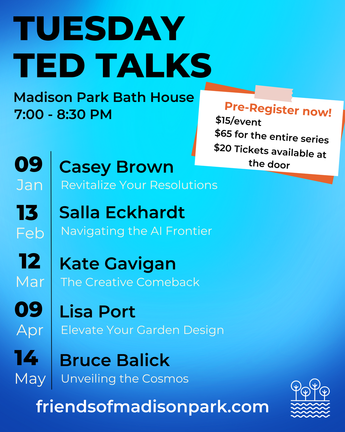 Madison Park Tuesday TED Talks at Madison Park Boat House in Seattle ...