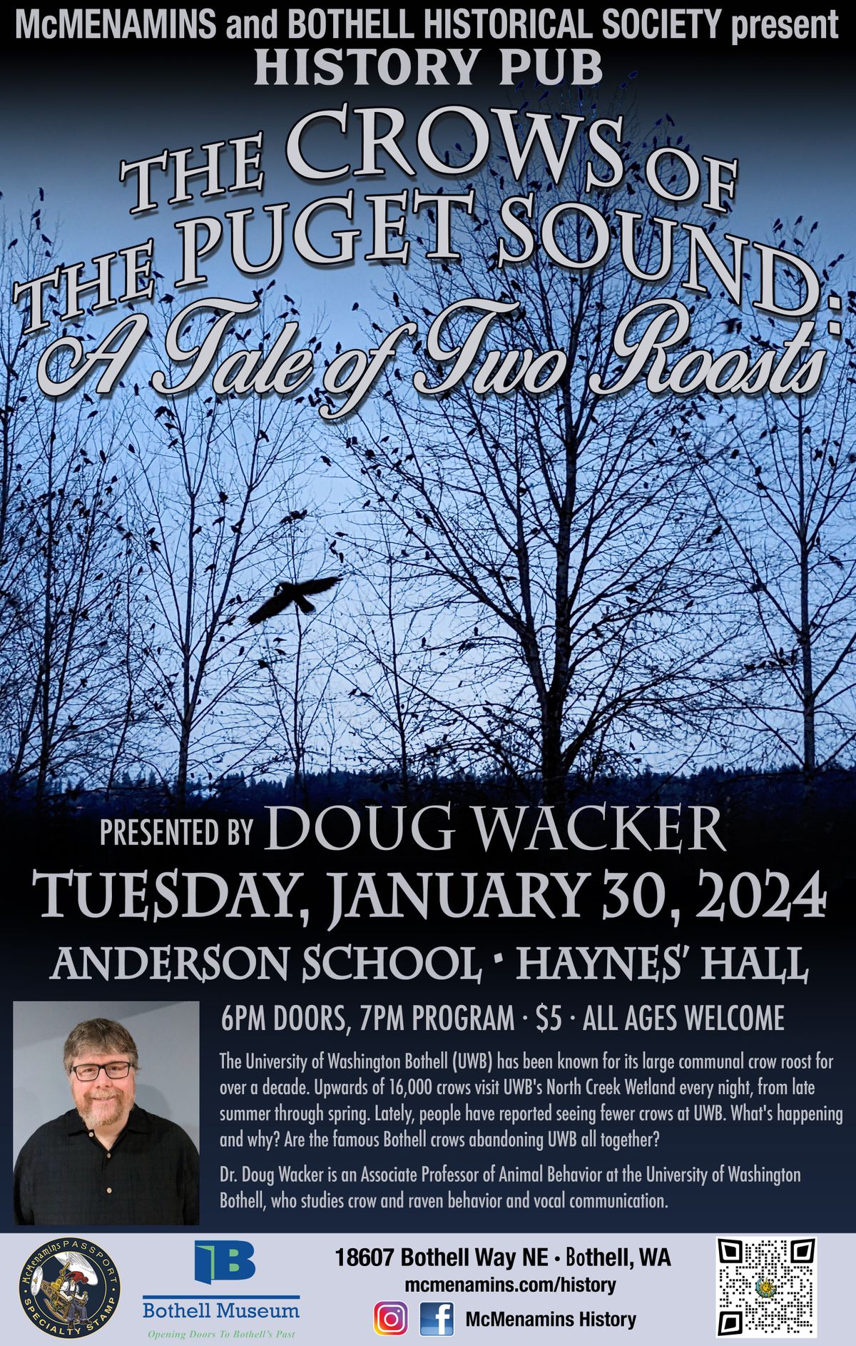 History Pub - The Crows of the Puget Sound: A Tale of Two Roosts at ...