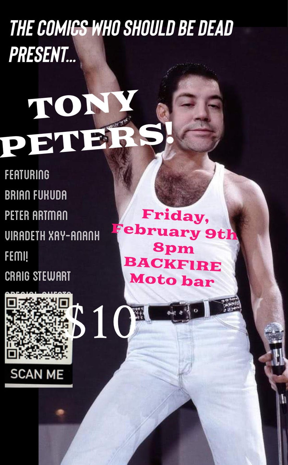 The Comics Who Should be Dead present Tony Peters! at Backfire Moto Bar ...