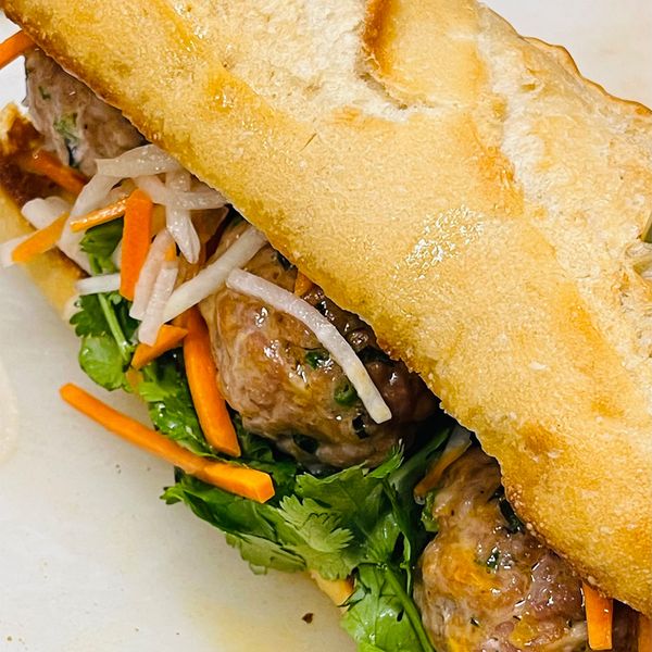 Lemongrass Chicken Meatball Bánh Mì Sando at Duke's Public House in ...