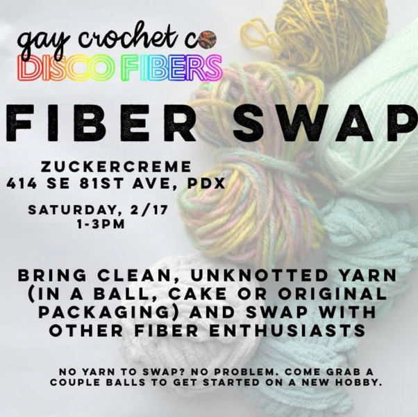 Fiber Swap with Gay Crochet and Disco Fibers at Zuckercreme in Portland ...