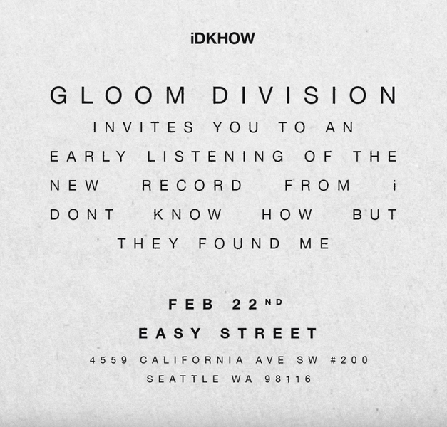 iDKHOW "Gloom Division" Listening Party at Easy Street Records in ...