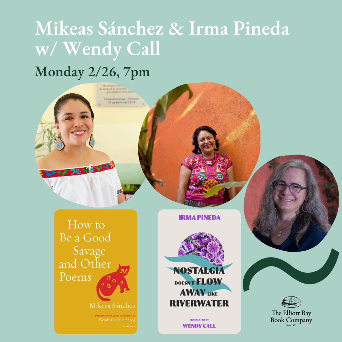 Mikeas Sánchez and Irma Pineda with Wendy Call at Elliott Bay Book ...