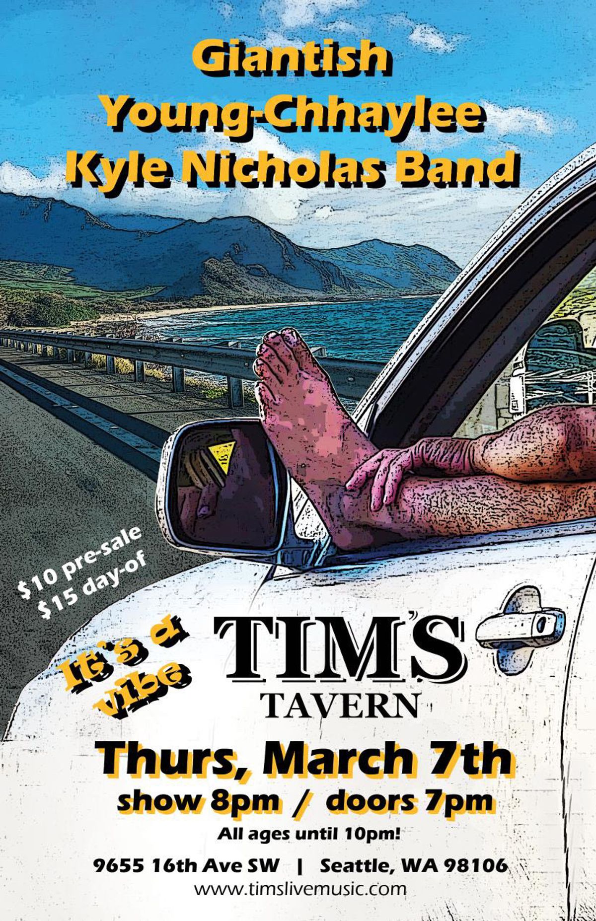 Giantish, Young-Chhaylee, and Kyle Nicholas Band at Tim's Tavern in ...