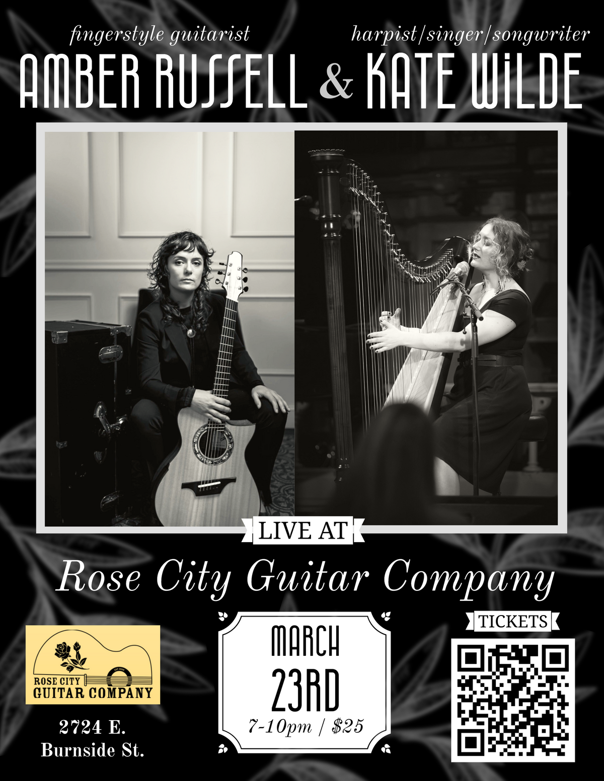 Amber Russell with Kate Wilde at Rose City Guitar Company in Portland ...